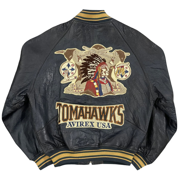 Avirex Tomahawks Leather Varsity Jacket - S – Known Source