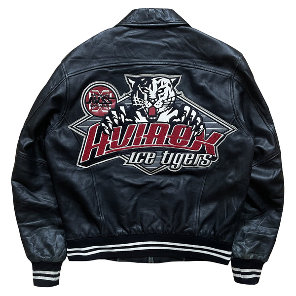 Avirex 'Ice Tigers' Leather Varsity Jacket - L – Known Source
