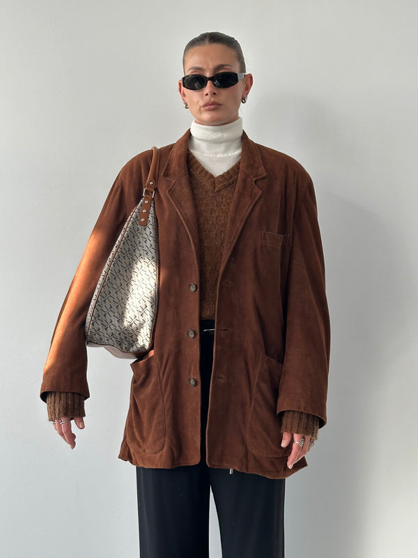 Vintage Relaxed Suede Blazer - XL – Known Source